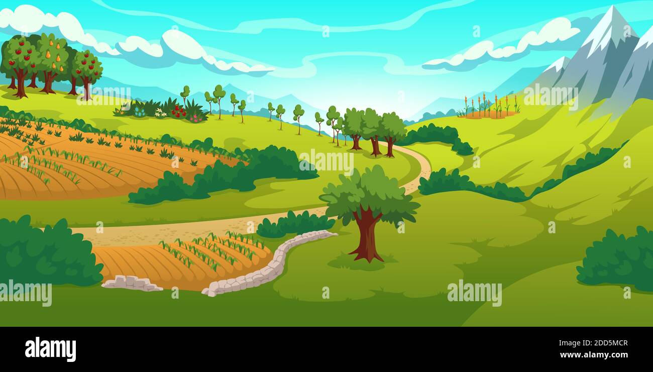 Wiesen und felder Stock-Vektorgrafiken kaufen - Alamy