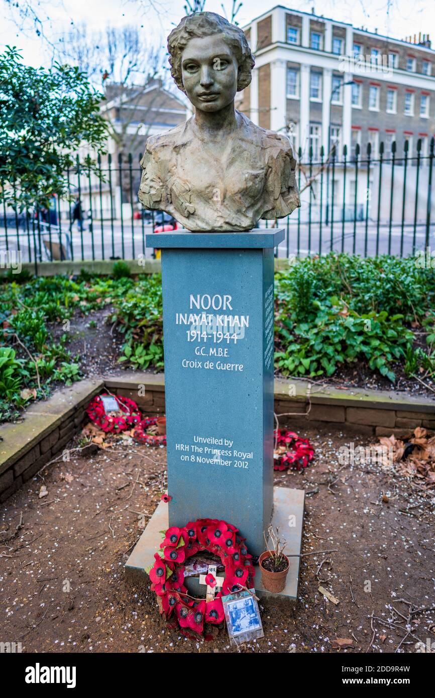 Noor Inayat Khan Gedenkstatue im Gordon Square Bloomsbury London. SOE ...