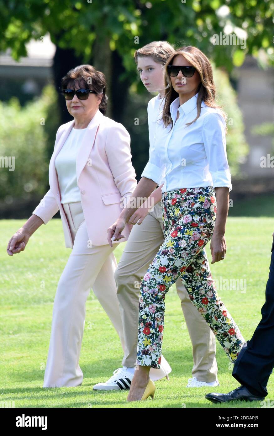 Barron Trump , First Lady Melania Trump und ihre Mutter Amalija Knavs ...