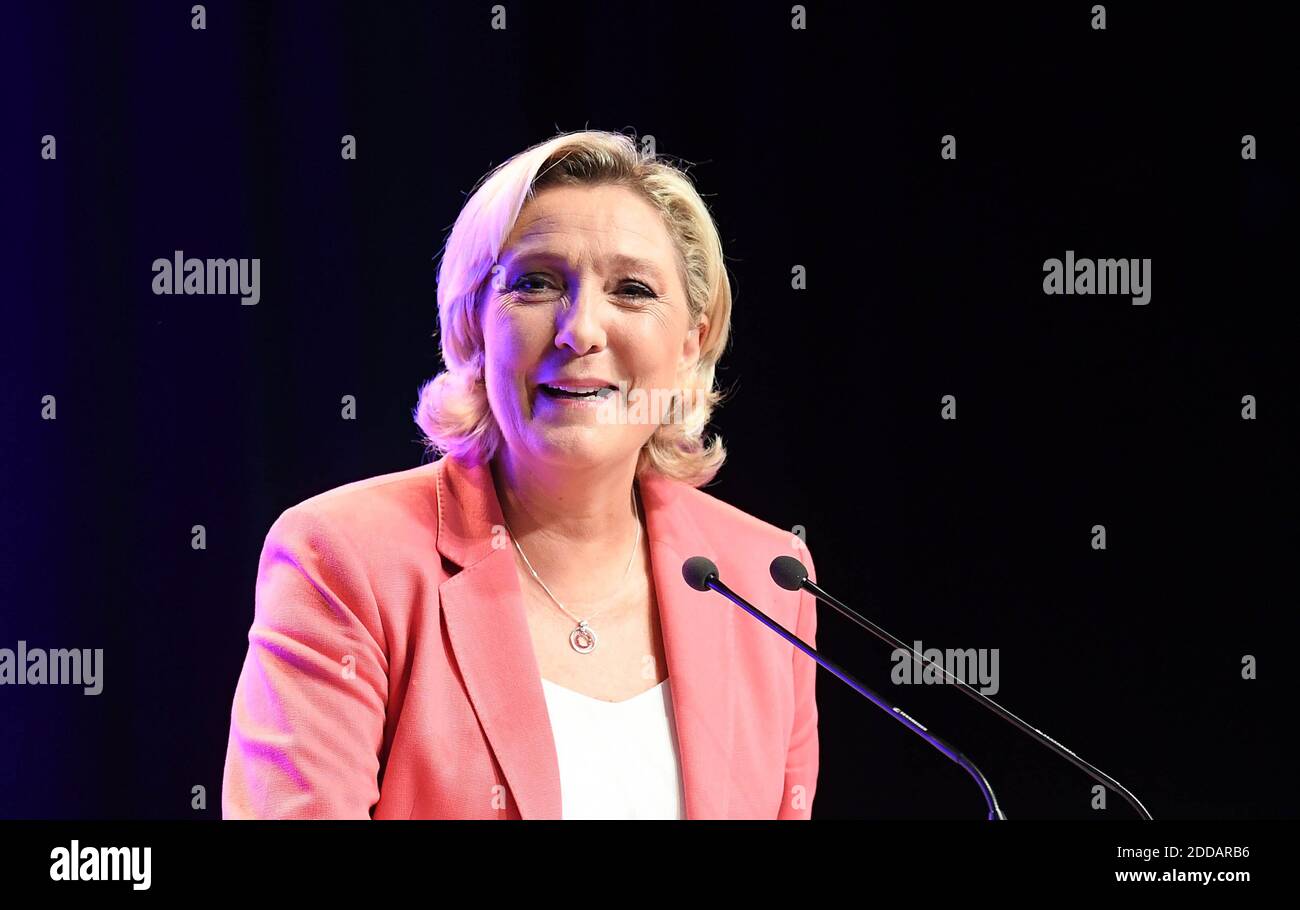 Marine Le Pen, die Vorsitzende der rechtsextremen politischen Partei ...