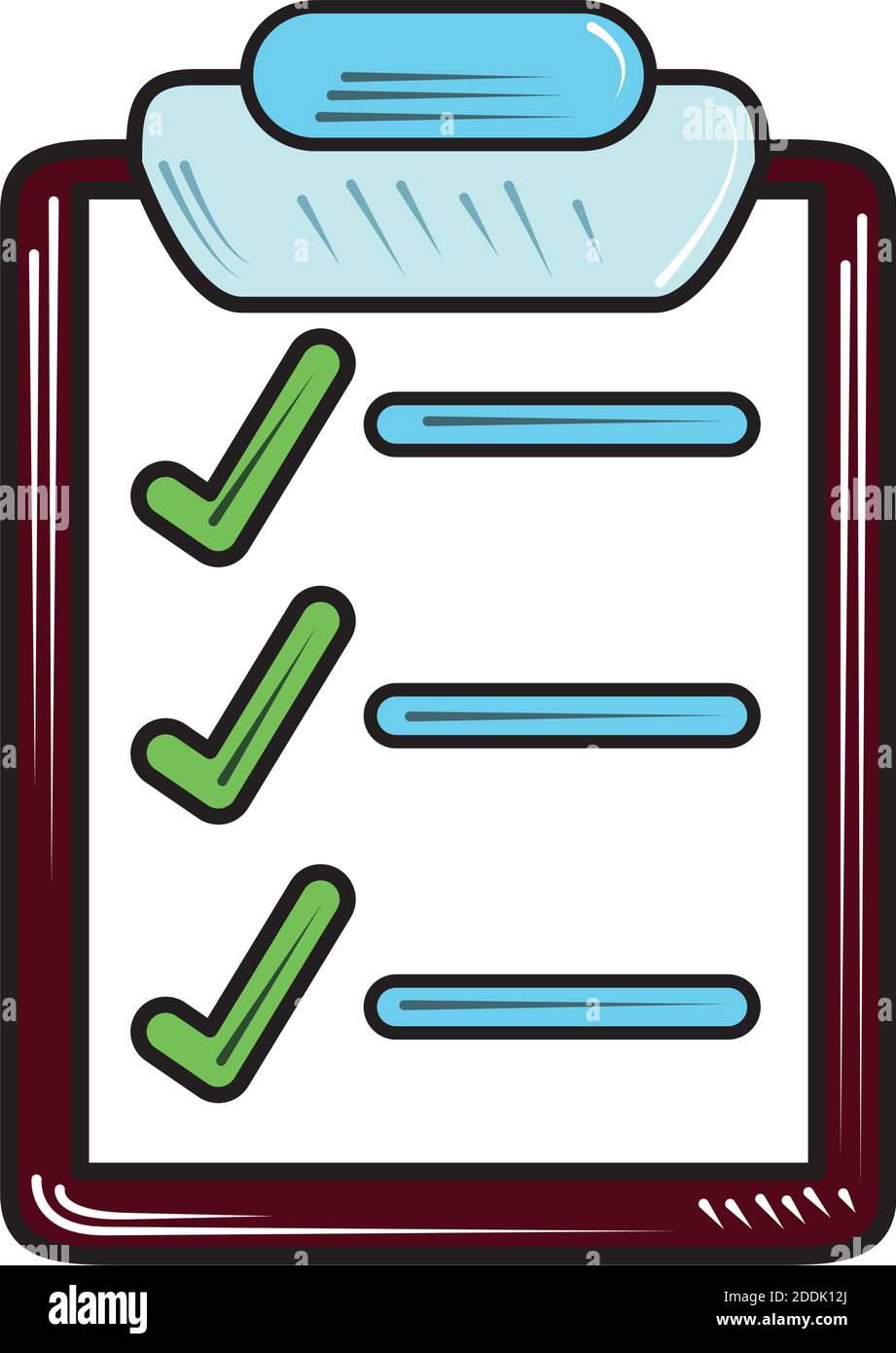 Zwischenablage Häkchen Liste Symbol isolierte Stil Vektor-Illustration ...