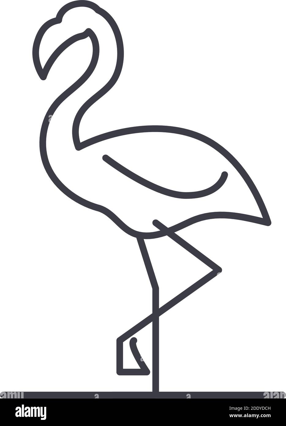 Flamingo Symbol, lineare isolierte Illustration, dünne Linie Vektor ...