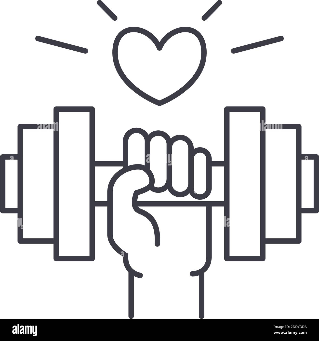 Fitness-Symbol, lineare isolierte Illustration, dünne Linie Vektor, Web ...