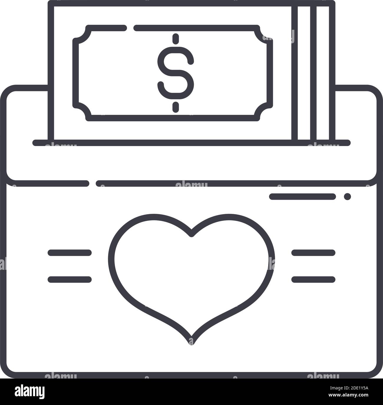 Fundraiser Symbol, lineare isolierte Illustration, dünne Linie Vektor ...