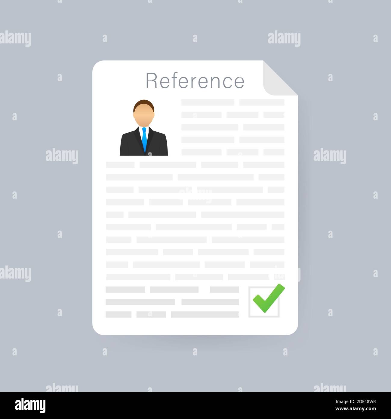 Symbol für Referenzschreiben. Empfehlungsschreiben. Bewerbung ...