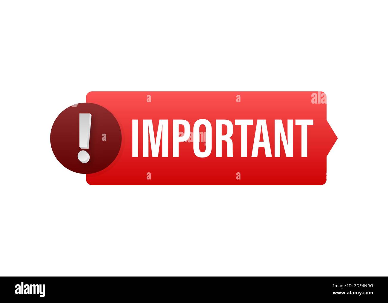 Banner mit wichtig. Rotes Warnsymbol. Beschriftungssymbol. Banner mit ...