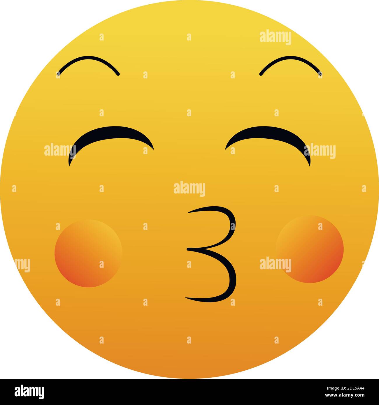 Lächelndes Emoticon mit fröhlichen Augen und rosigen Wangen Stock ...