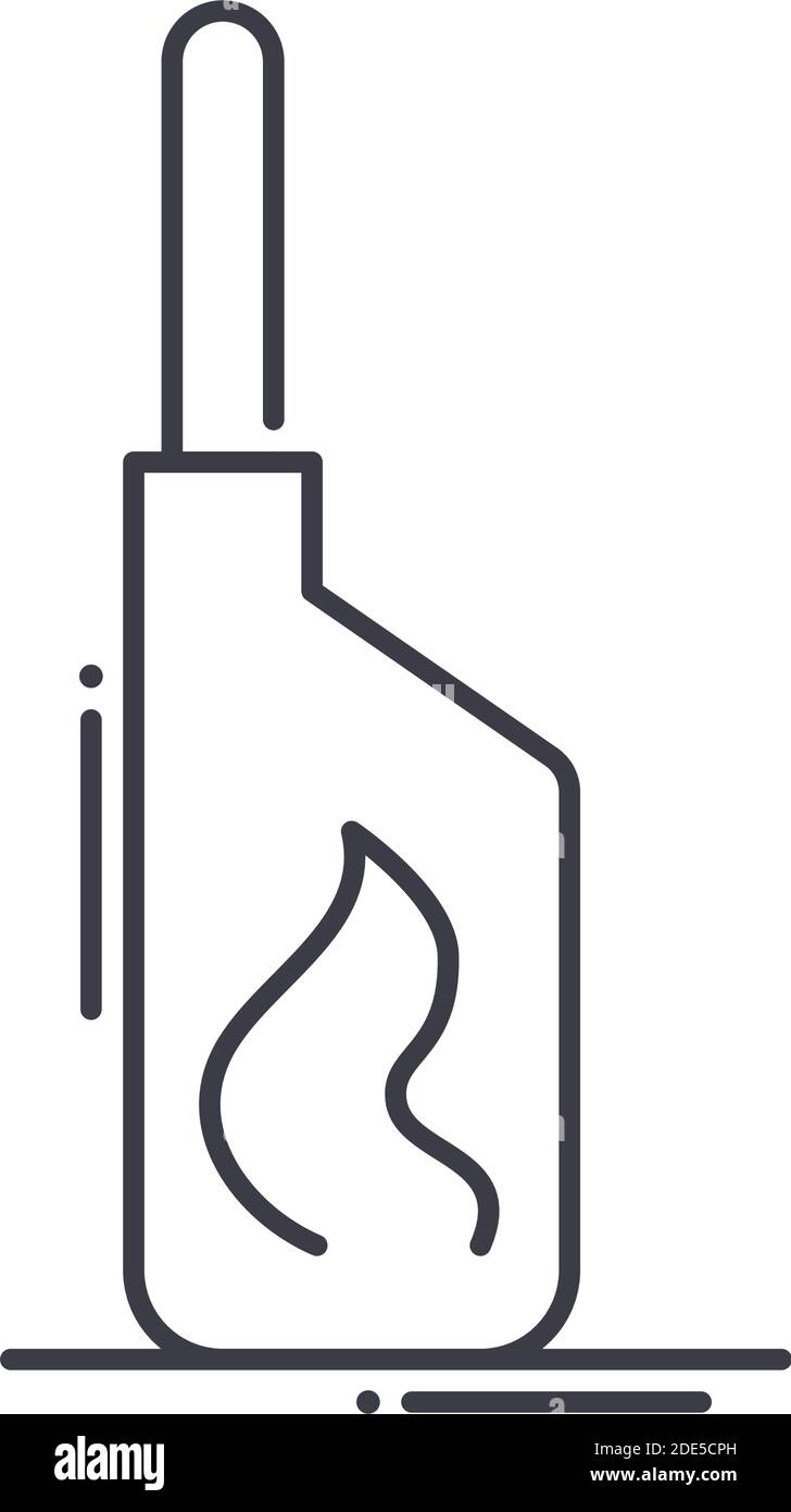 Gasbrenner Symbol, lineare isolierte Illustration, dünne Linie Vektor ...