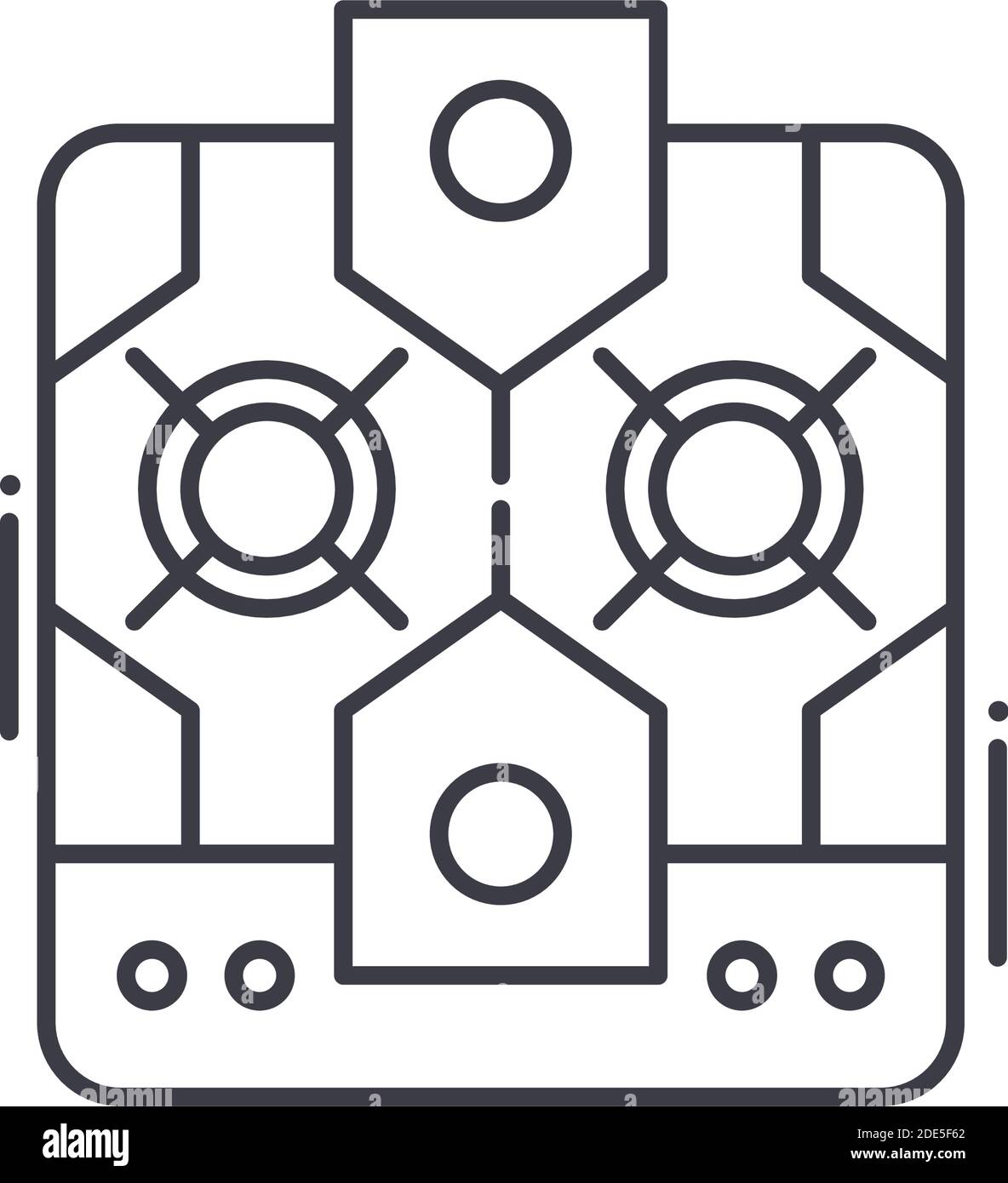 Gasbrenner-Konzept-Symbol, lineare isolierte Illustration, dünne Linie ...