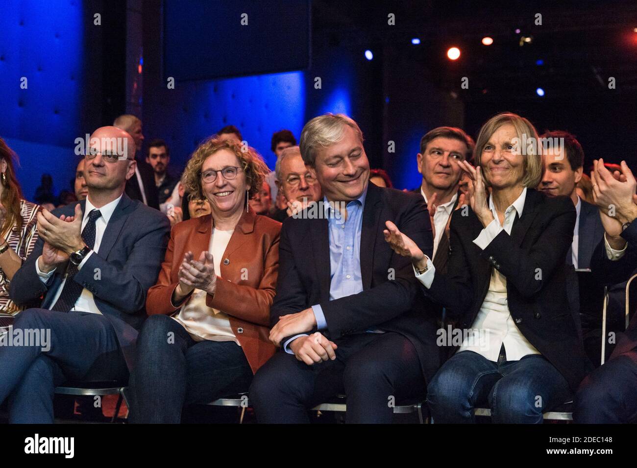 Von links nach rechts: Jean Michel Blanquer, Muriel Penicaud und Marielle de Sarnez, als ...