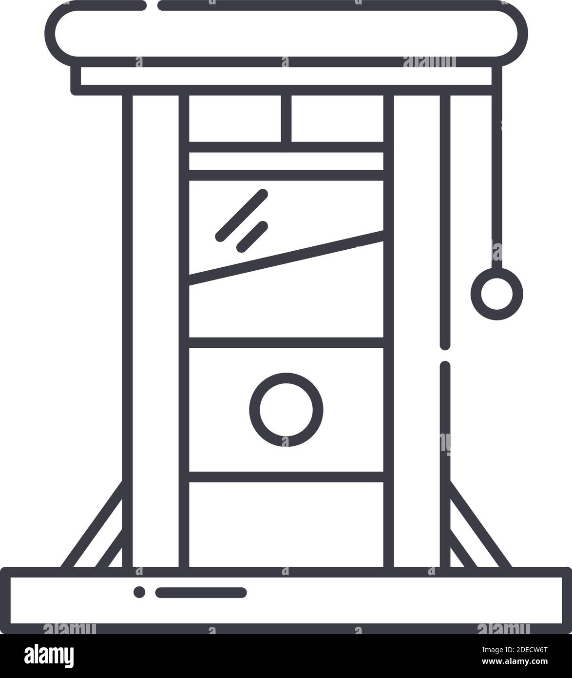 Guillotine Symbol, lineare isolierte Illustration, dünne Linie Vektor ...