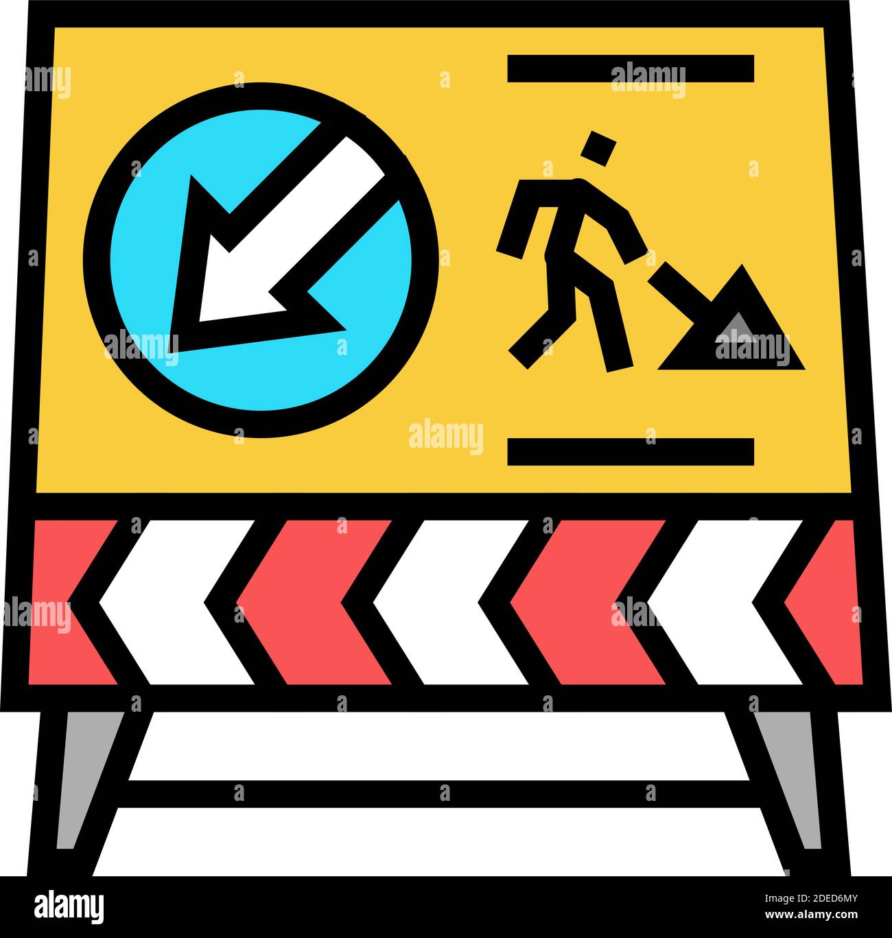 Straßenbau Zeichen Farbe Symbol Vektor Illustration Stock-Vektorgrafik ...