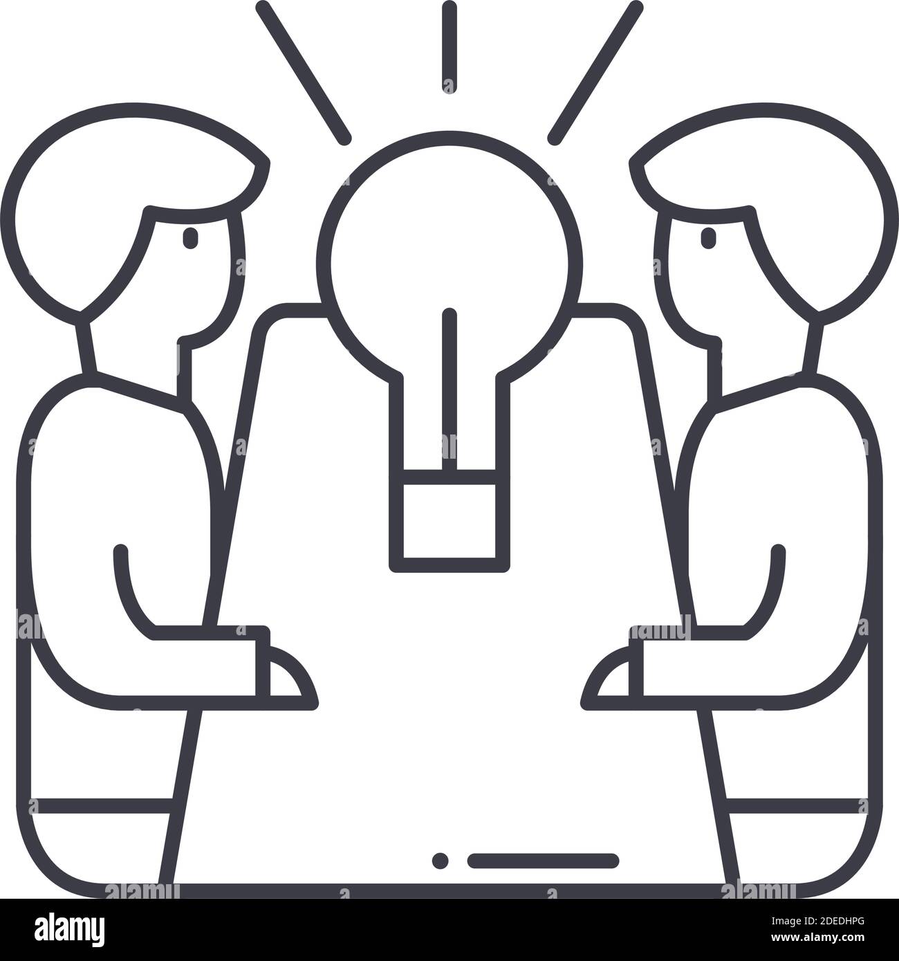 Ideen Austausch Symbol, lineare isolierte Illustration, dünne Linie ...