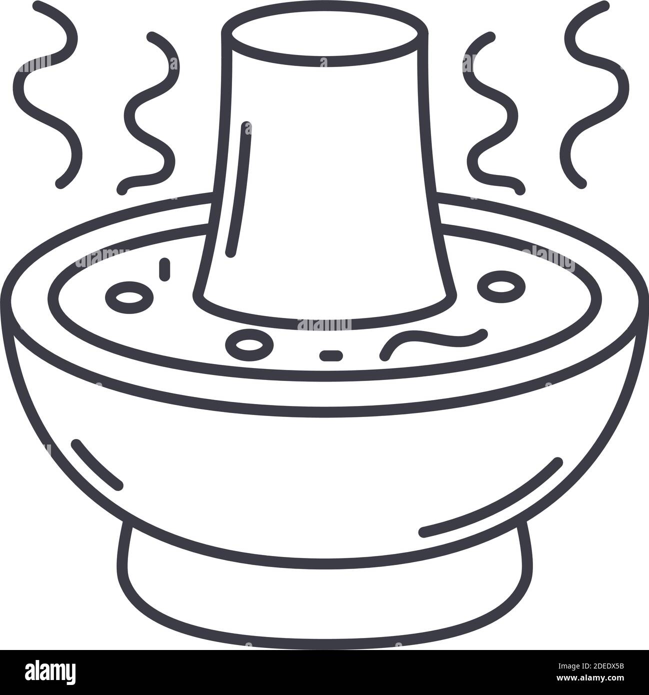 Hot Pot Symbol, lineare isolierte Illustration, dünne Linie Vektor, Web ...