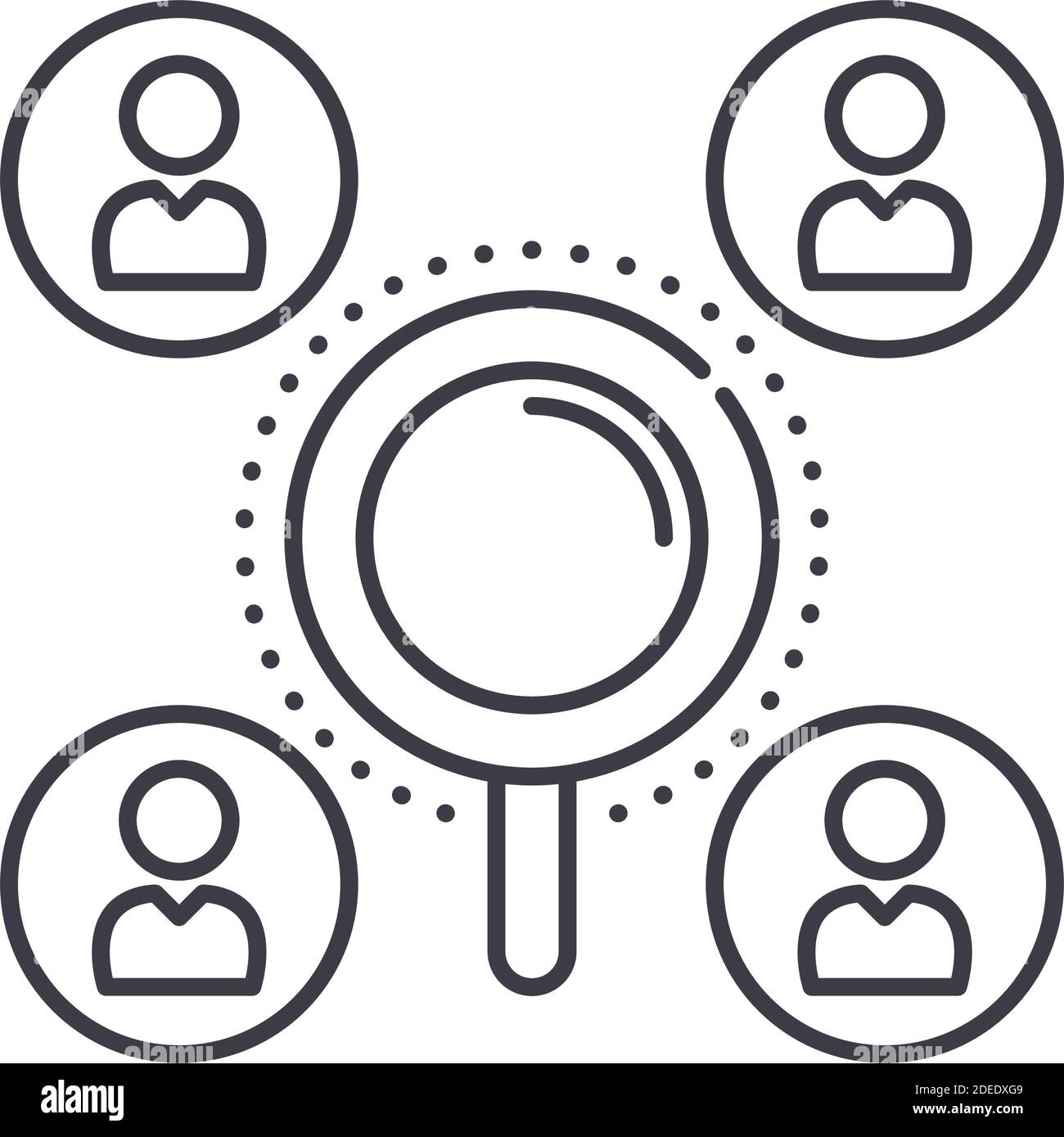 Headhunting Symbol, lineare isolierte Illustration, dünne Linie Vektor ...