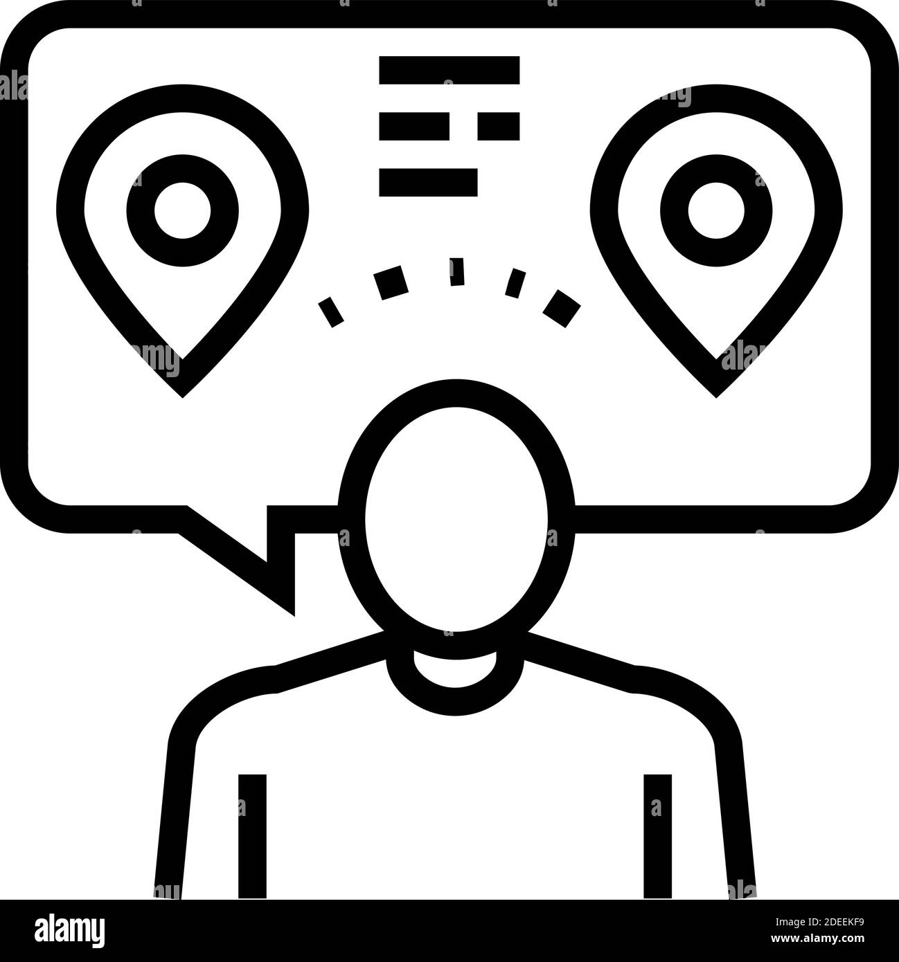 der vorgesetzte spricht über die Illustration der Symbole für die ...