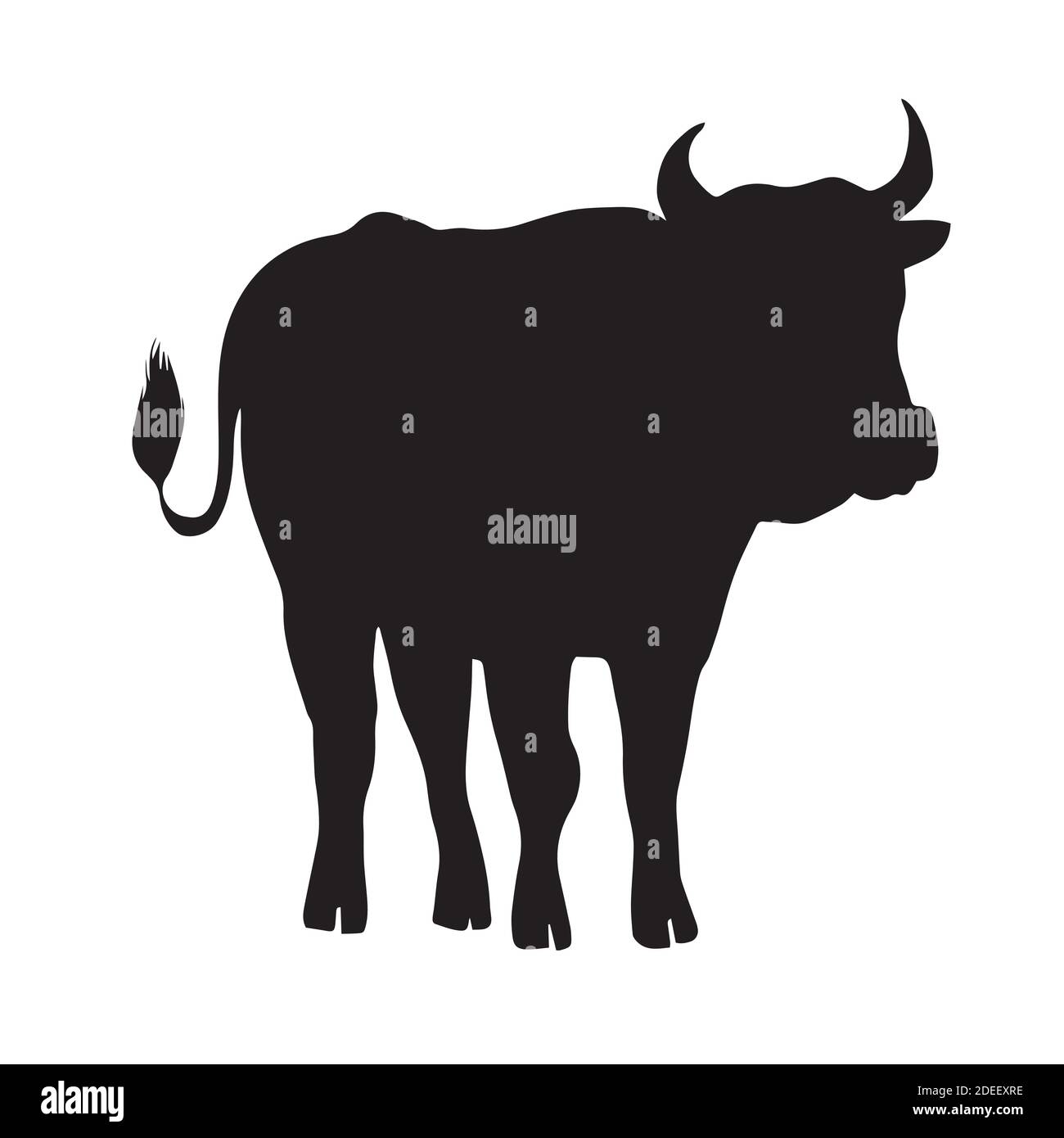 Schwarzer Stier stehend Vektor Silhouette. OX-Grafik Stock-Vektorgrafik ...