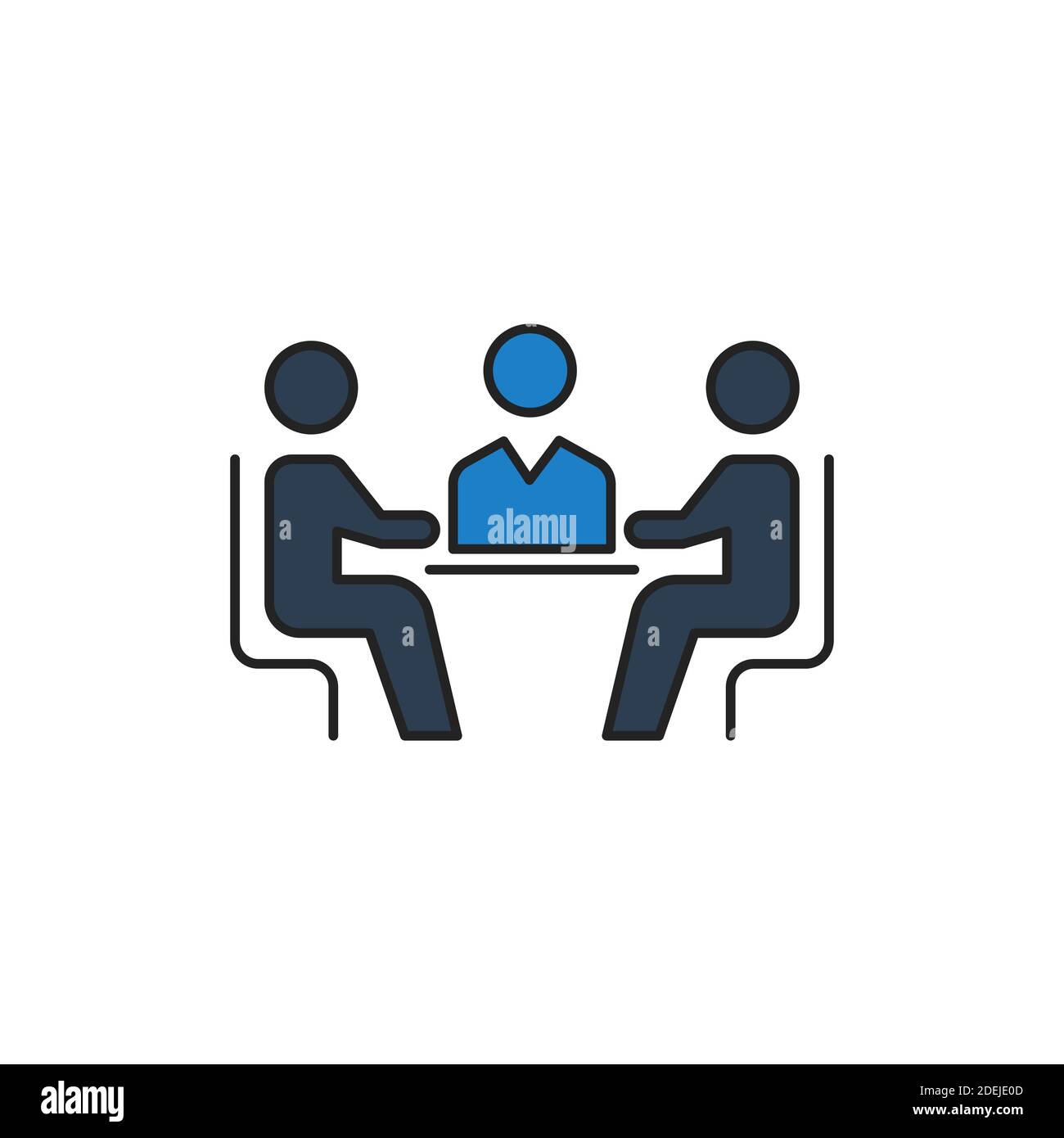 Business Meeting Symbol, Farbe, Linie, Umriss Vektor Zeichen, linear ...