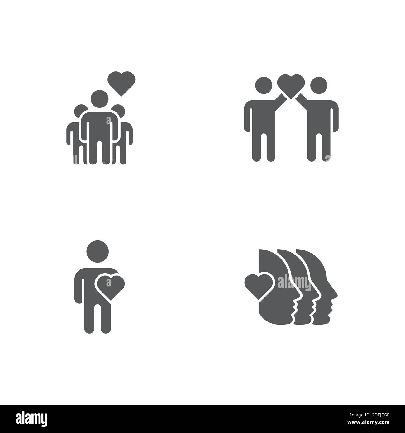 Freundschaft und Liebe Symbol, Farbe, Linie, Kontur Vektor-Zeichen ...