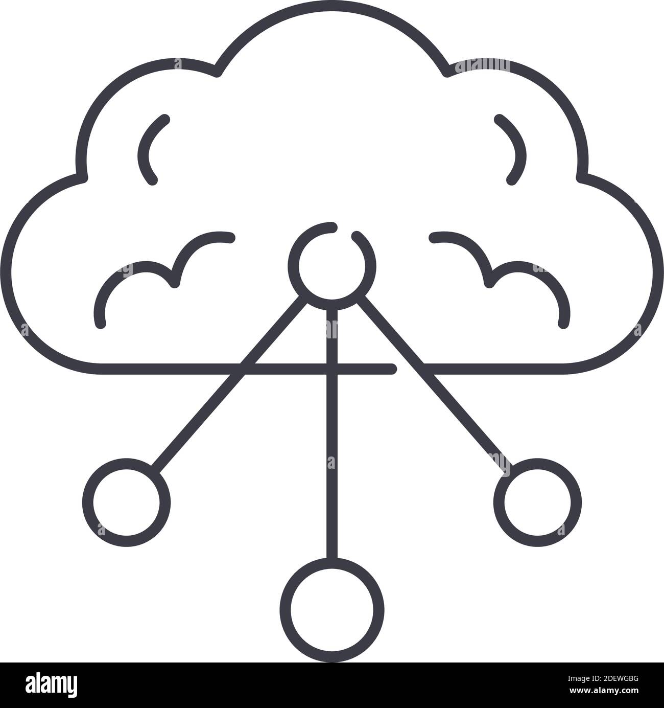 Mind-Map-Symbol, lineare isolierte Illustration, dünne Linie Vektor ...