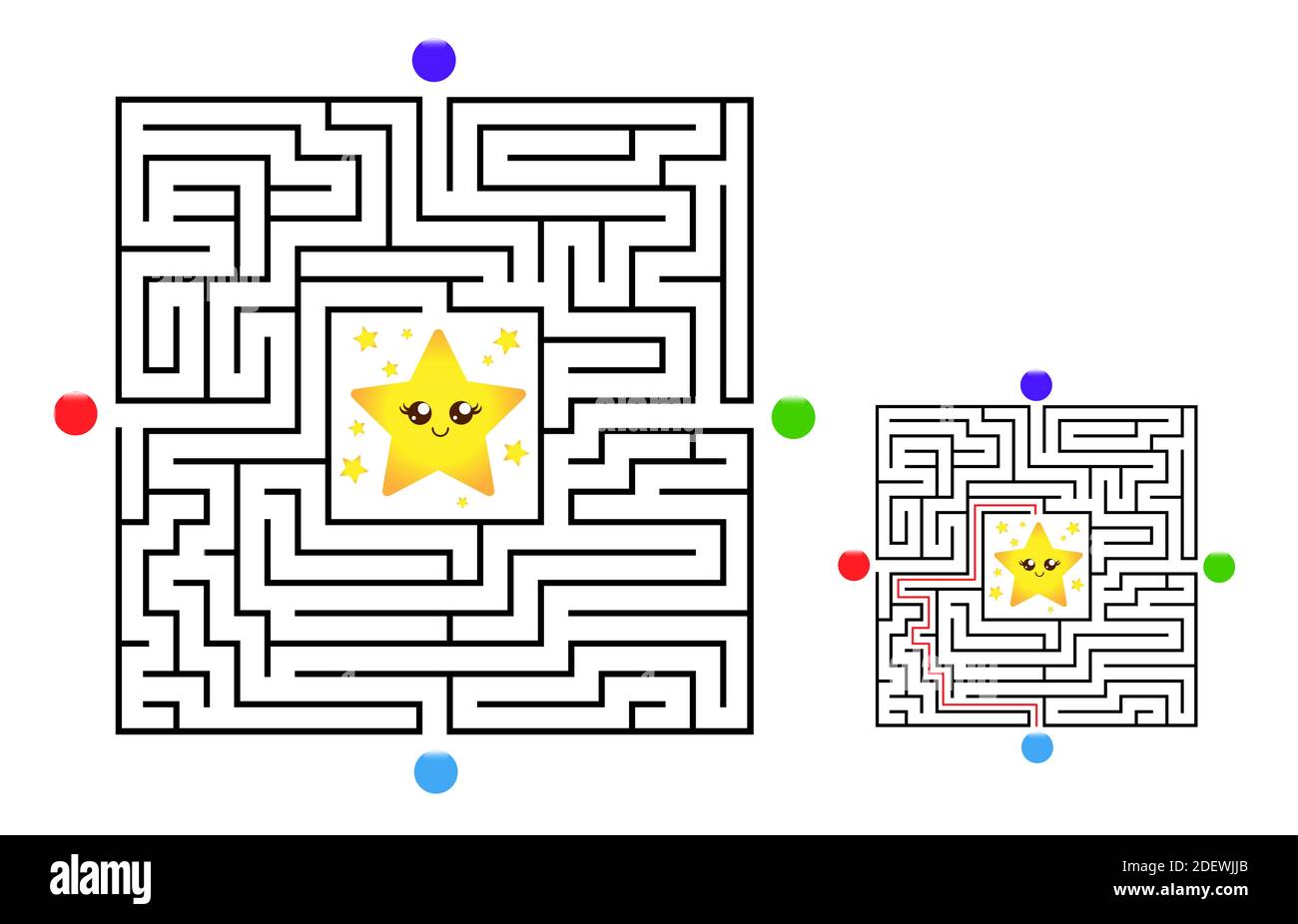 Square Labyrinth Labyrinth Spiel für Kinder. Labyrinth Logik Rätsel mit ...