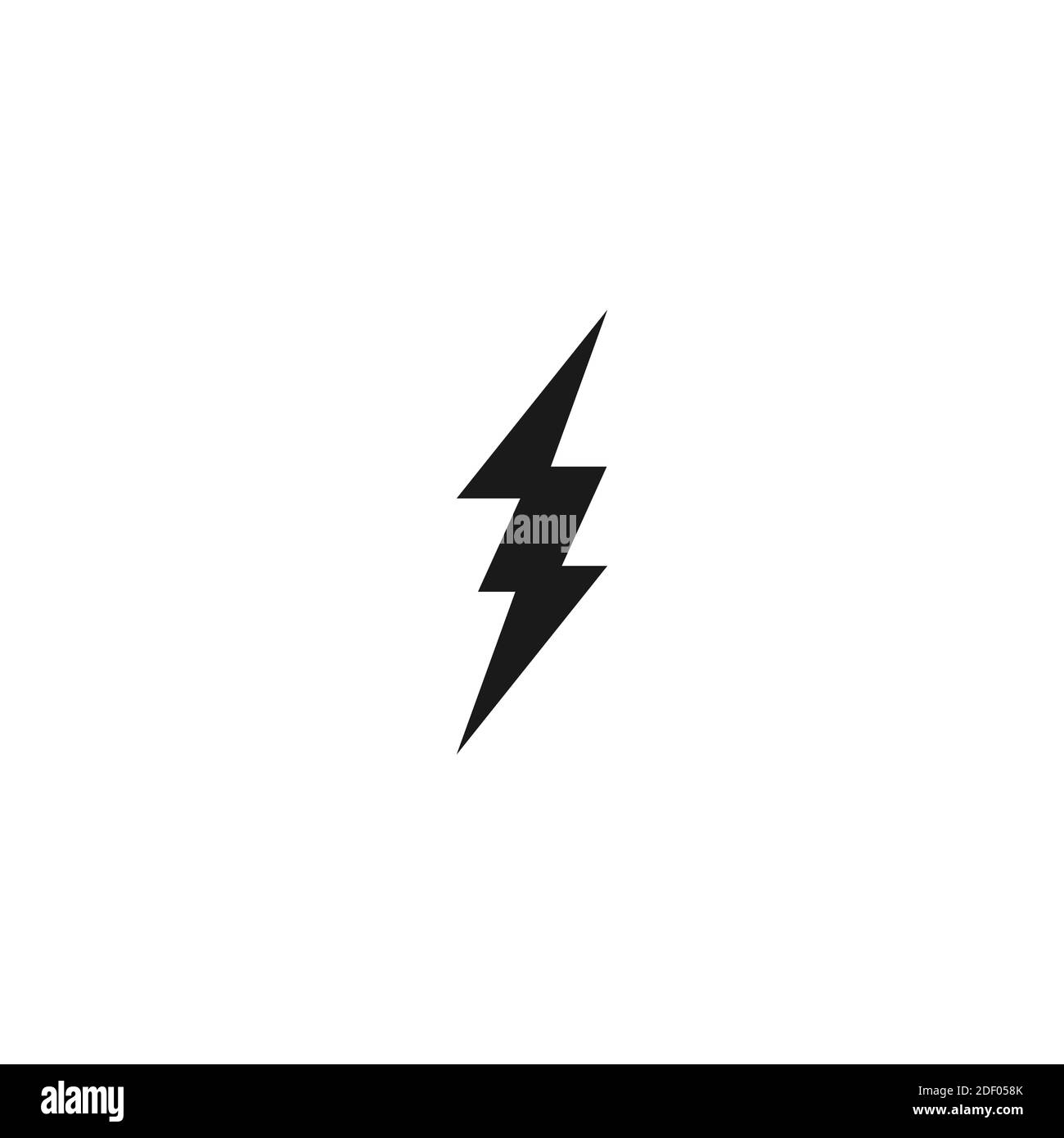 Schwarzer Blitz einfache flache Symbol. Sturm oder Donner und ...