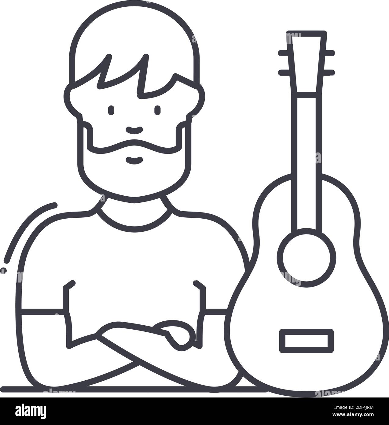 Musiker-Symbol, lineare isolierte Illustration, dünne Linie Vektor, Web ...