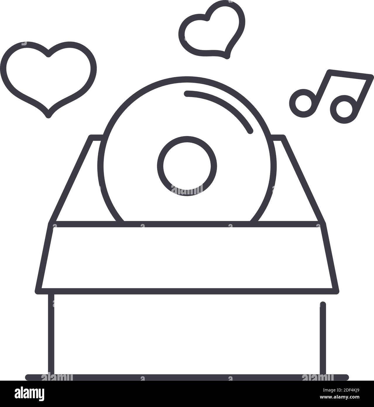 Musikbox Symbol, lineare isolierte Illustration, dünne Linie Vektor ...