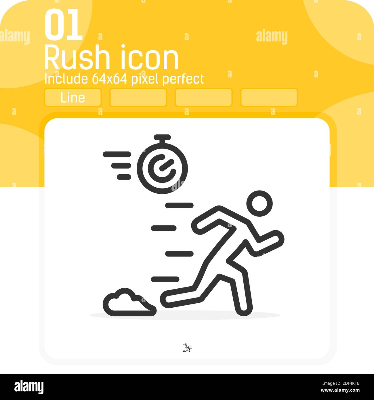 Rush-Symbol mit Umrissstil isoliert auf weißem Hintergrund. Vektor ...