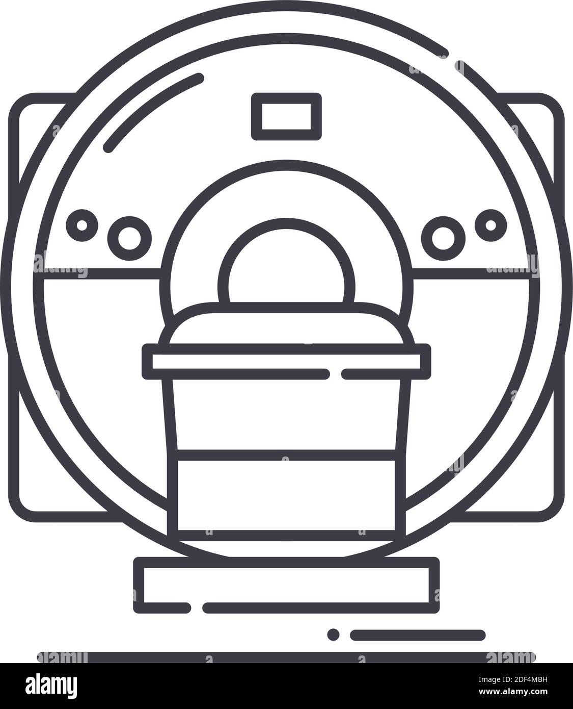 Symbol für MRT-Diagnosezentrum, lineare isolierte Illustration, Vektor ...