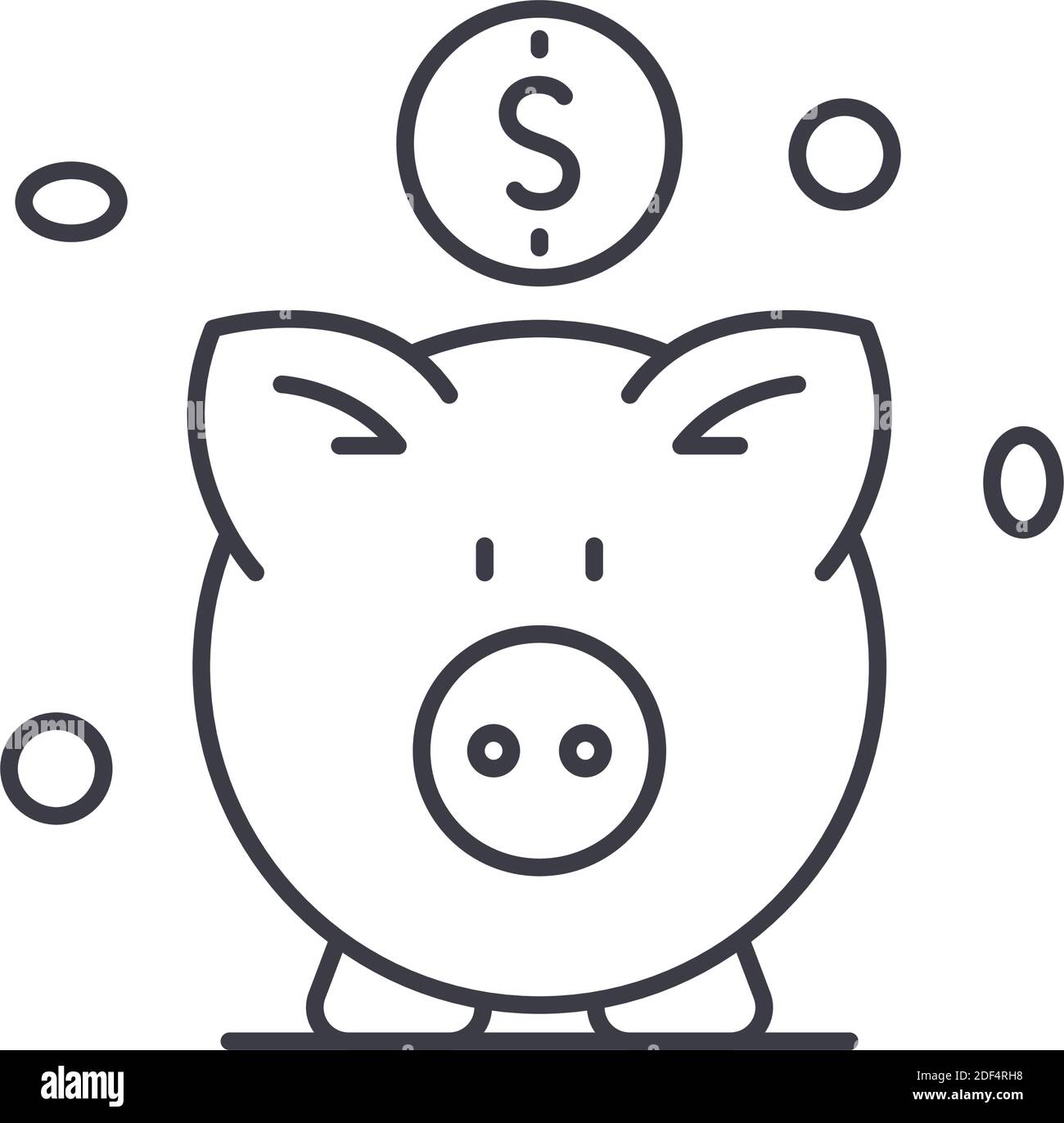 Geld sparen Bild Symbol, lineare isolierte Illustration, dünne Linie ...