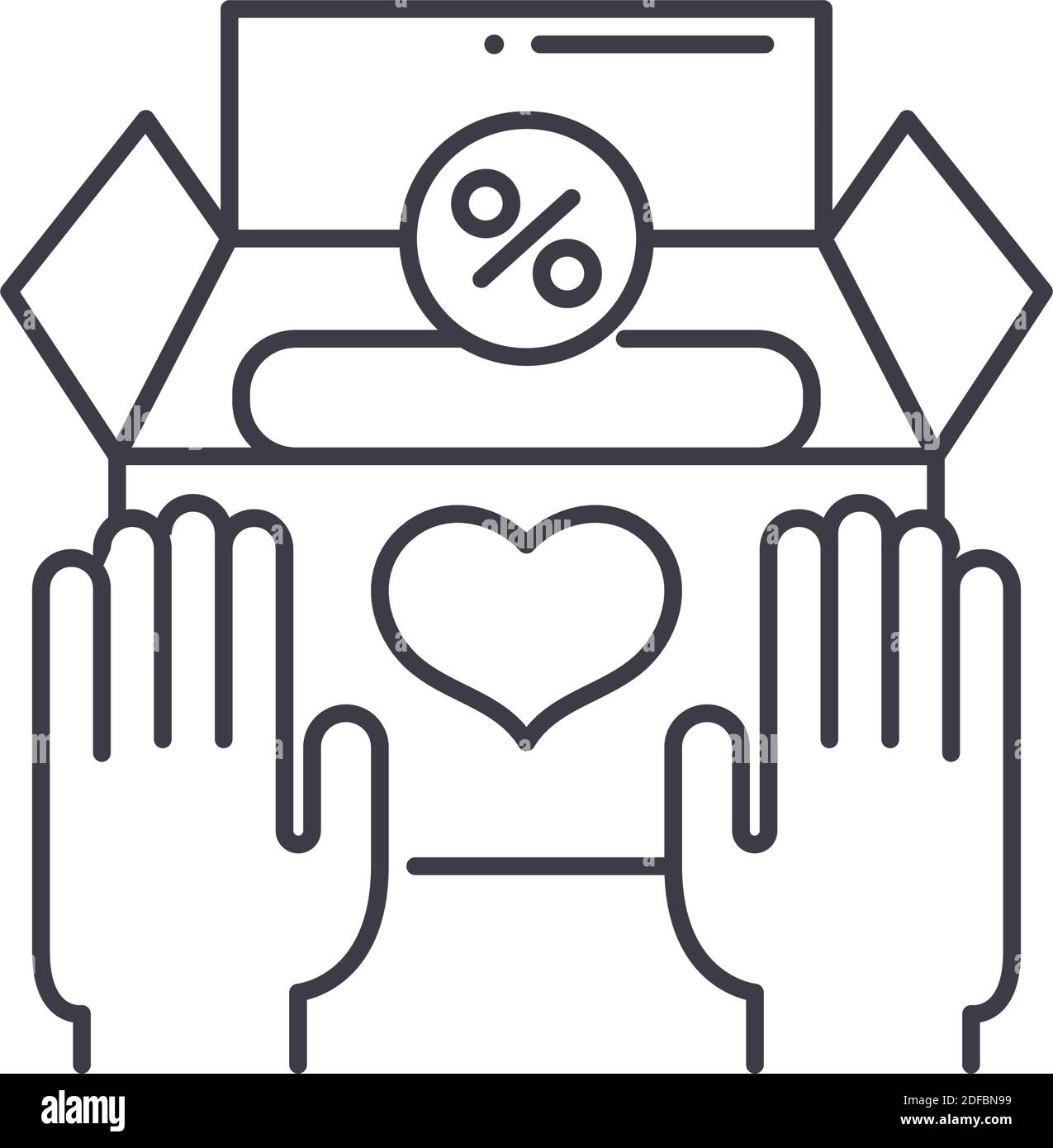 Angebot Symbol, lineare isolierte Illustration, dünne Linie Vektor, Web ...