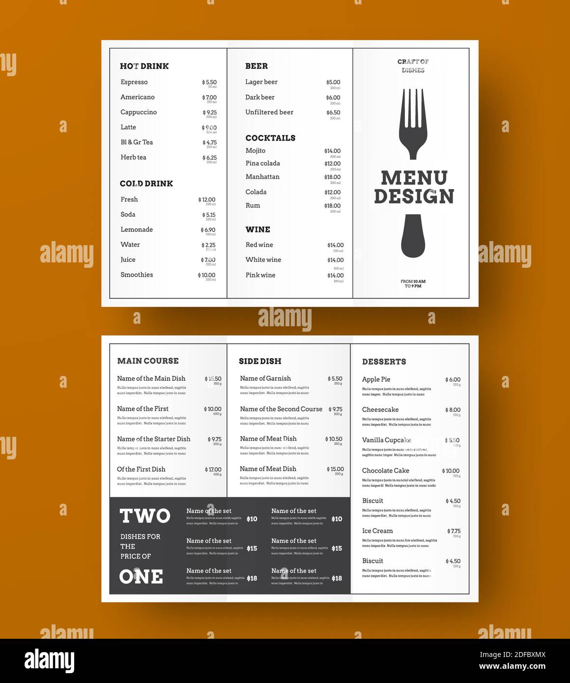 Restaurant menu cover -Fotos und -Bildmaterial in hoher Auflösung – Alamy