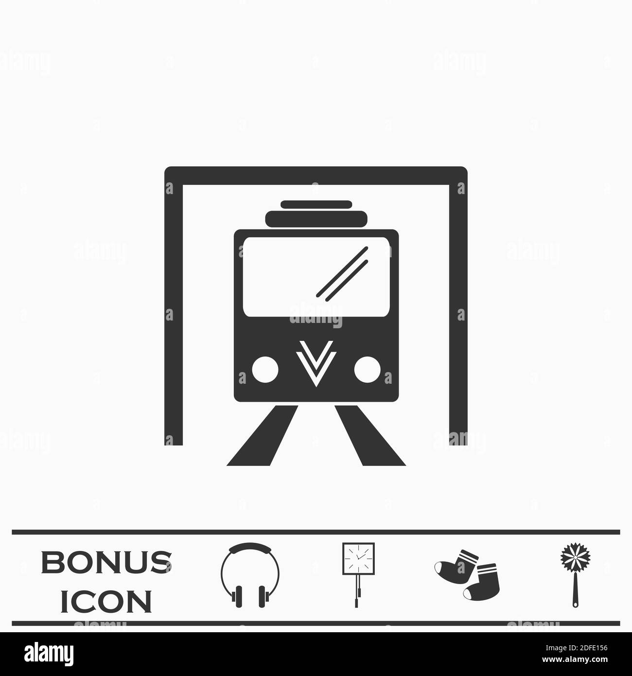 Metro-Symbol flach. Schwarzes Piktogramm auf weißem Hintergrund ...