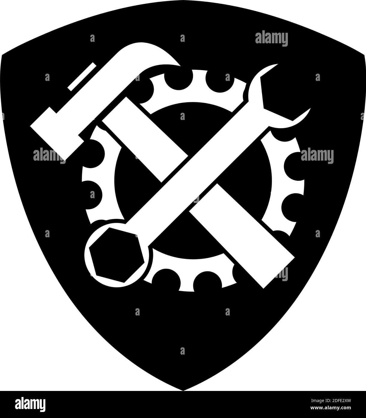 Werkzeuge, Wappen, Handwerker, Logo Stock-Vektorgrafik - Alamy
