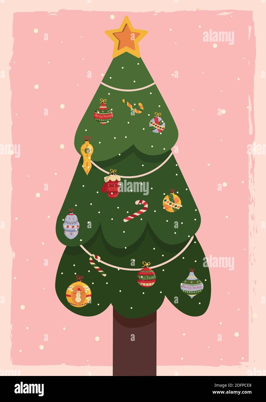 Comic christbaum mit kugeln Stock-Vektorgrafiken kaufen - Alamy