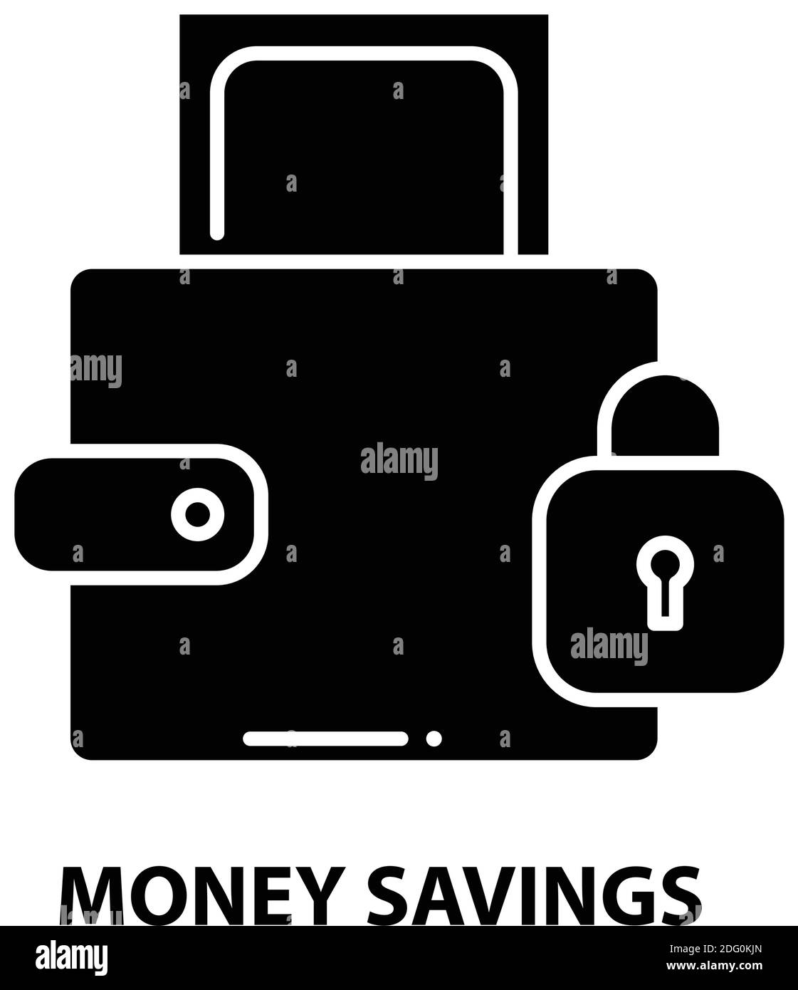 Geld sparen Zeichen Symbol, schwarze Vektor-Zeichen mit editierbaren Striche, Konzept Symbol ...