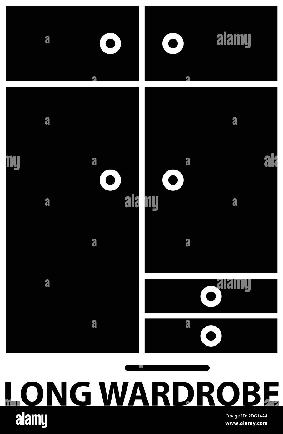 Lange Garderobe Symbol, schwarz Vektor-Zeichen mit editierbaren Striche, Konzept Symbol ...
