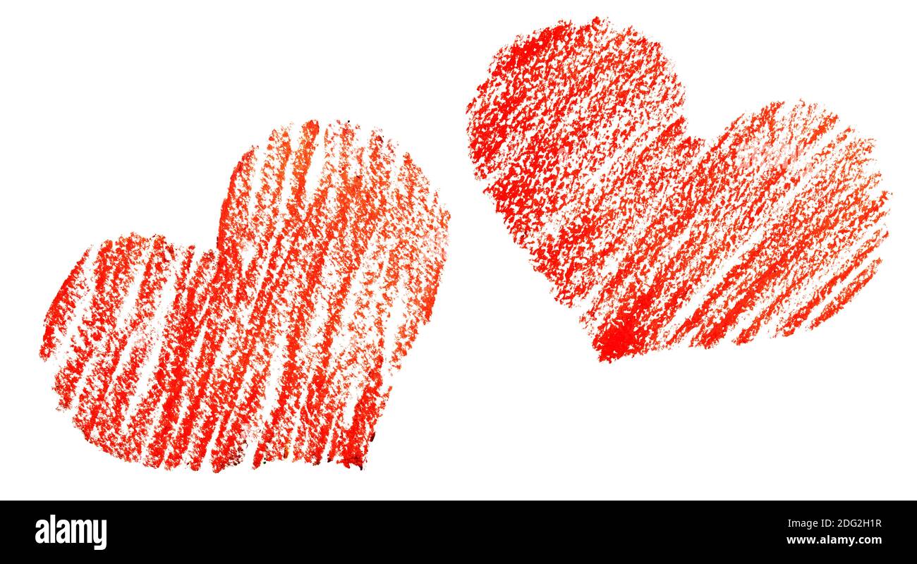 Zwei rote herzen auf weißem hintergrund Ausgeschnittene Stockfotos und ...