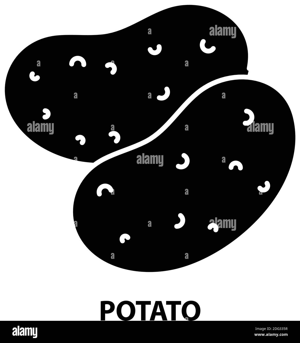 Kartoffel-Symbol, schwarzes Vektorzeichen mit editierbaren Striche, Konzept Symbol Illustration ...