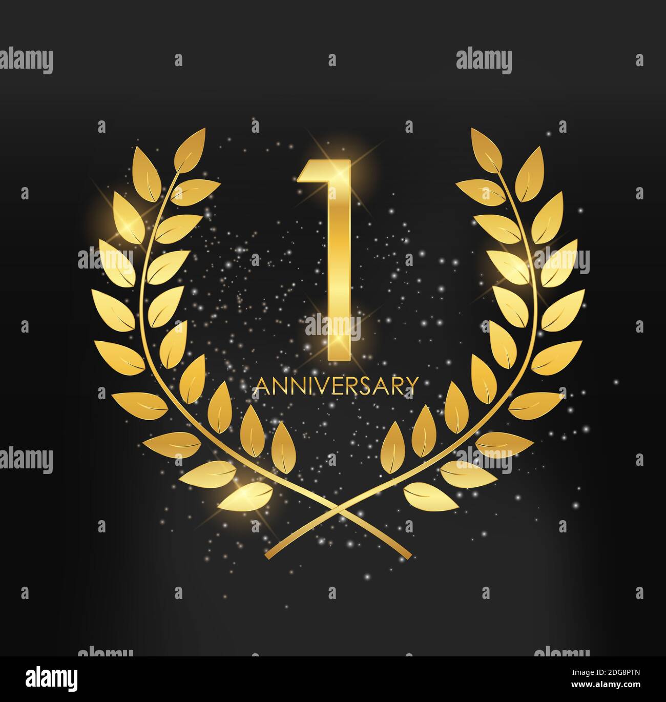 Vorlage Logo 1 Jahr Jubiläum Illustration Stockfotografie - Alamy