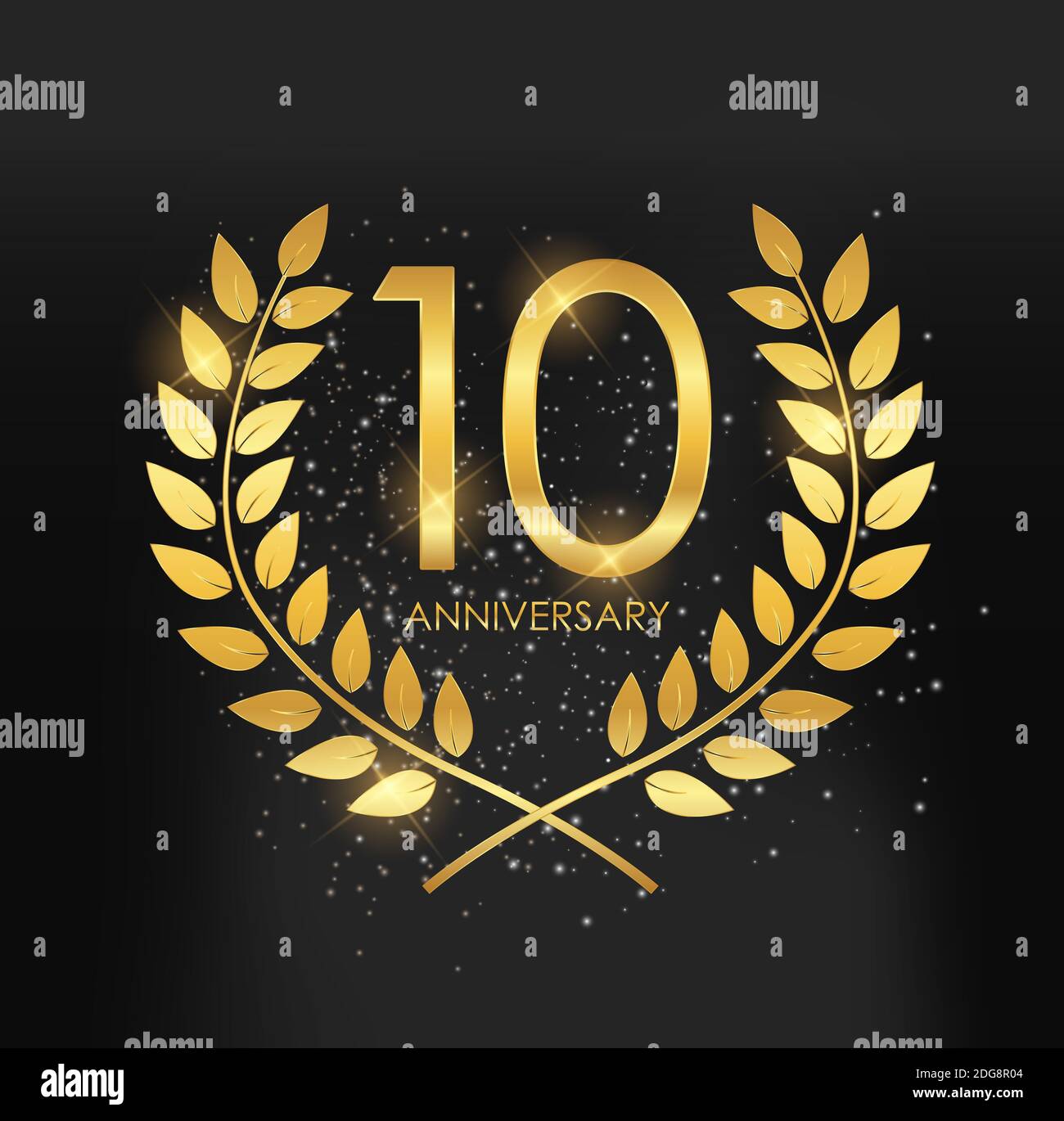 Vorlage Logo 10 Jahre Jubiläum Illustration Stockfotografie - Alamy