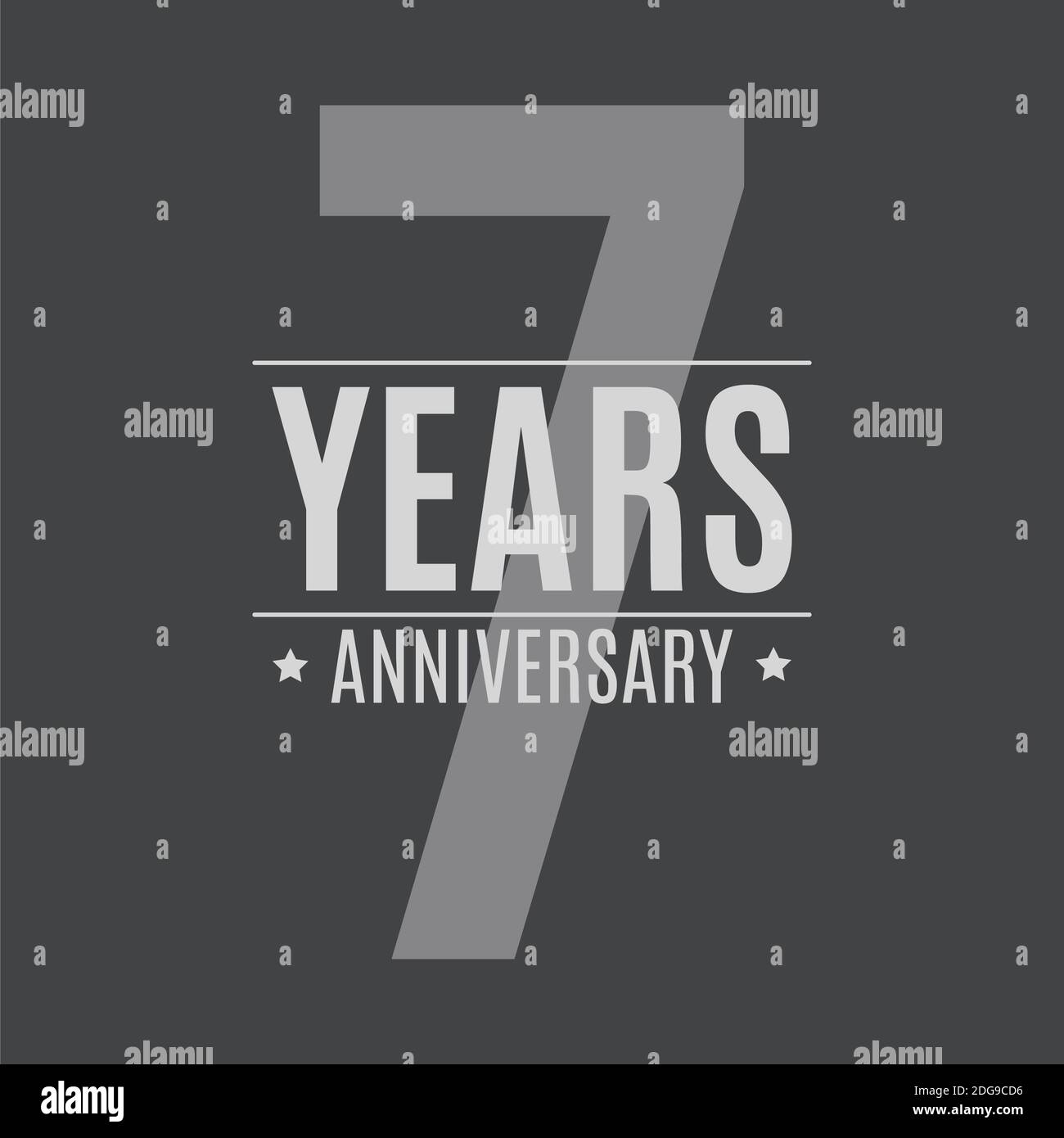 Vorlage Logo 7 Jahre Jubiläum Illustration Stockfotografie - Alamy