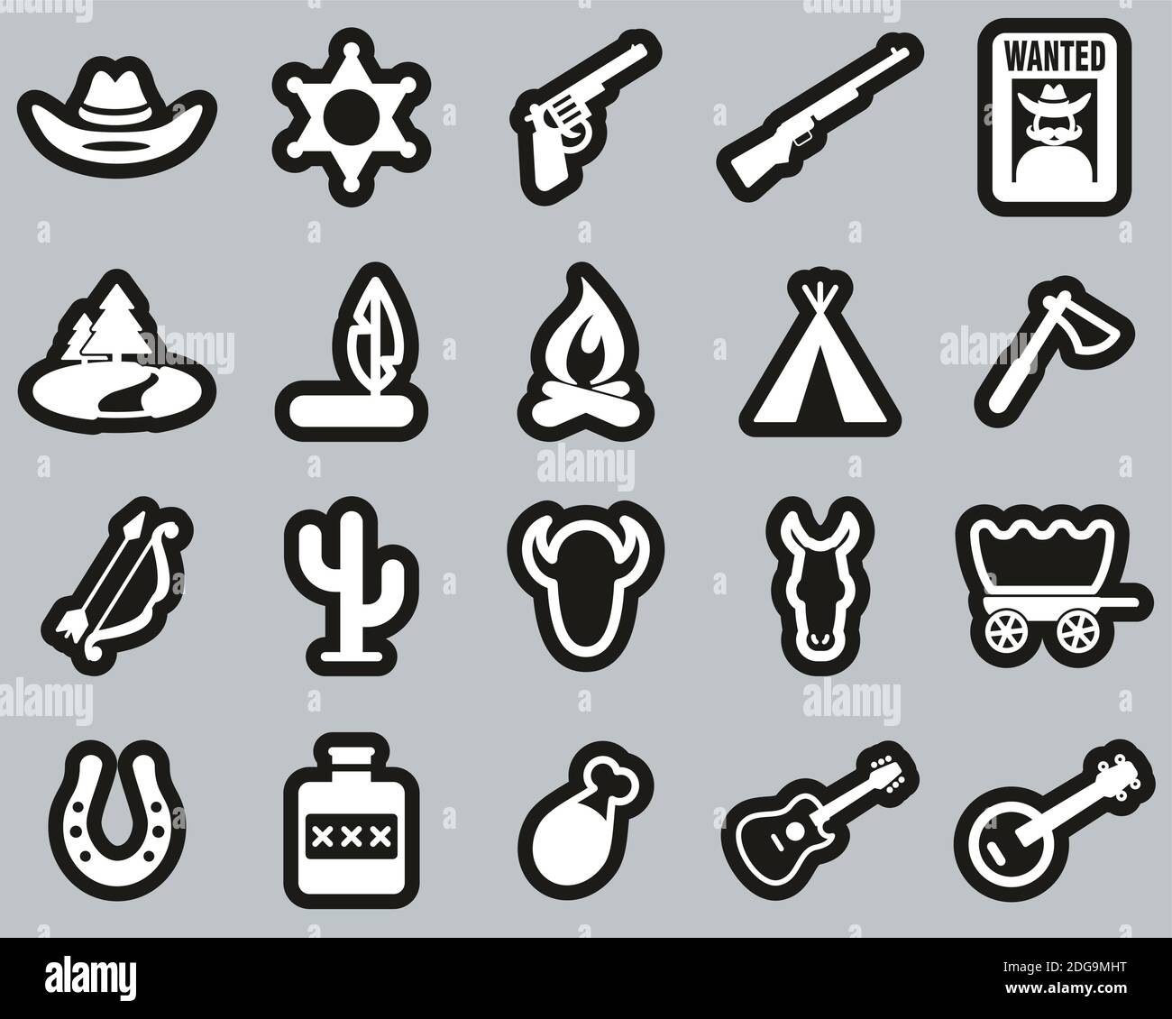 Wild west linie symbole -Fotos und -Bildmaterial in hoher Auflösung – Alamy