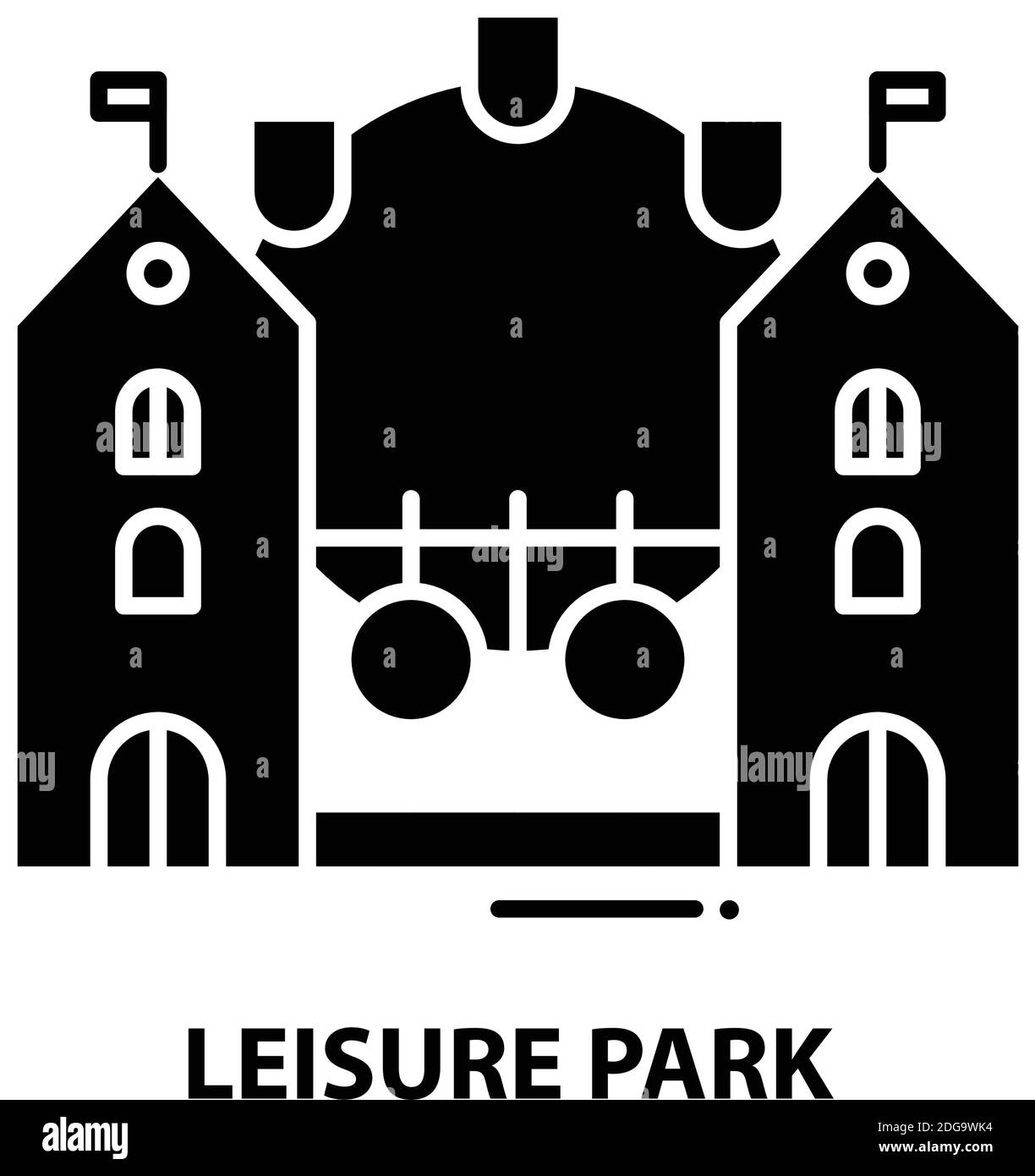 Freizeitpark-Symbol, schwarzes Vektorzeichen mit editierbaren Striche ...