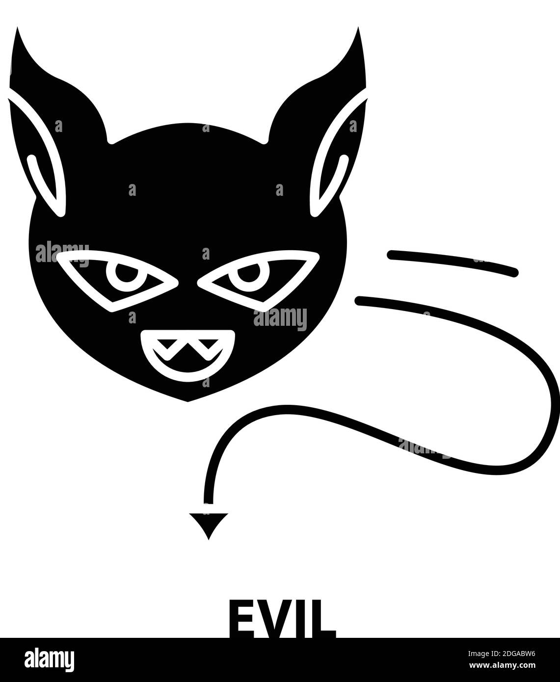 Böse Symbol, schwarzes Vektorzeichen mit editierbaren Striche ...