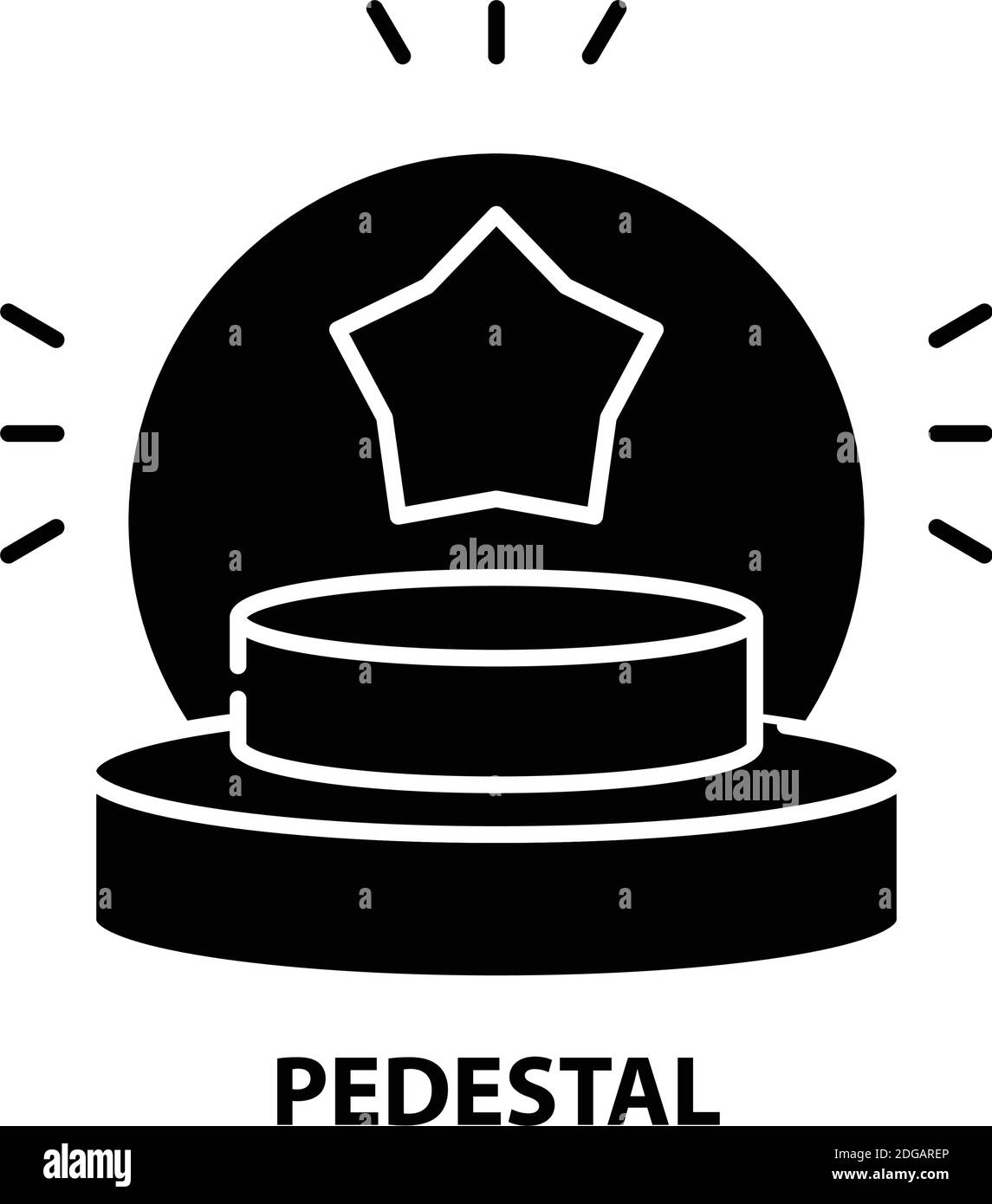Sockel-Symbol, schwarzes Vektorzeichen mit editierbaren Striche, Konzept Symbol Illustration ...