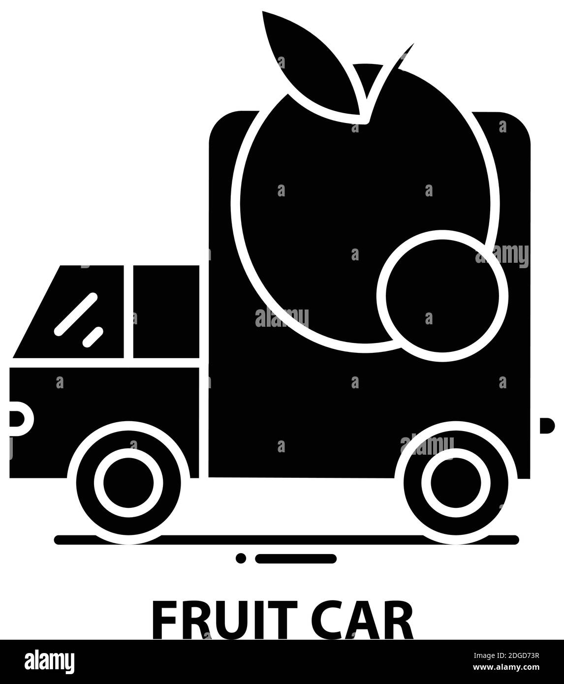 Obst Auto Symbol, schwarz Vektor-Zeichen mit editierbaren Striche, Konzept Illustration Stock ...