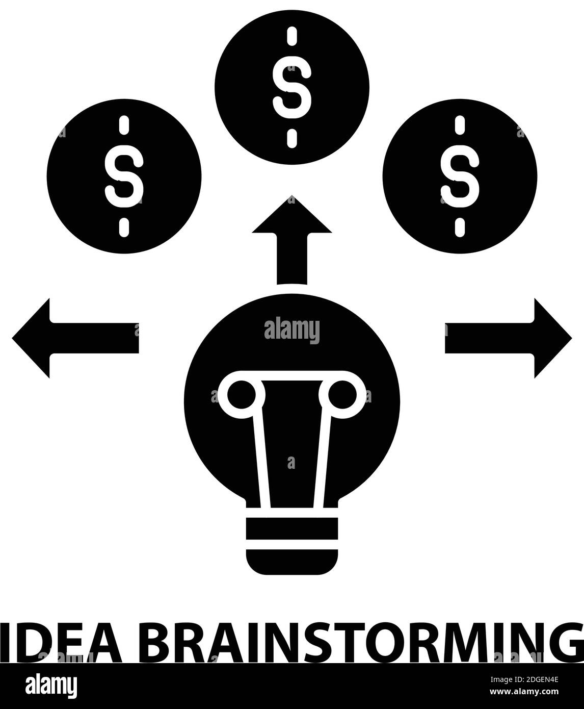 Idee Brainstorming Symbol Symbol Symbol, schwarzes Vektor-Zeichen mit editierbaren Striche ...