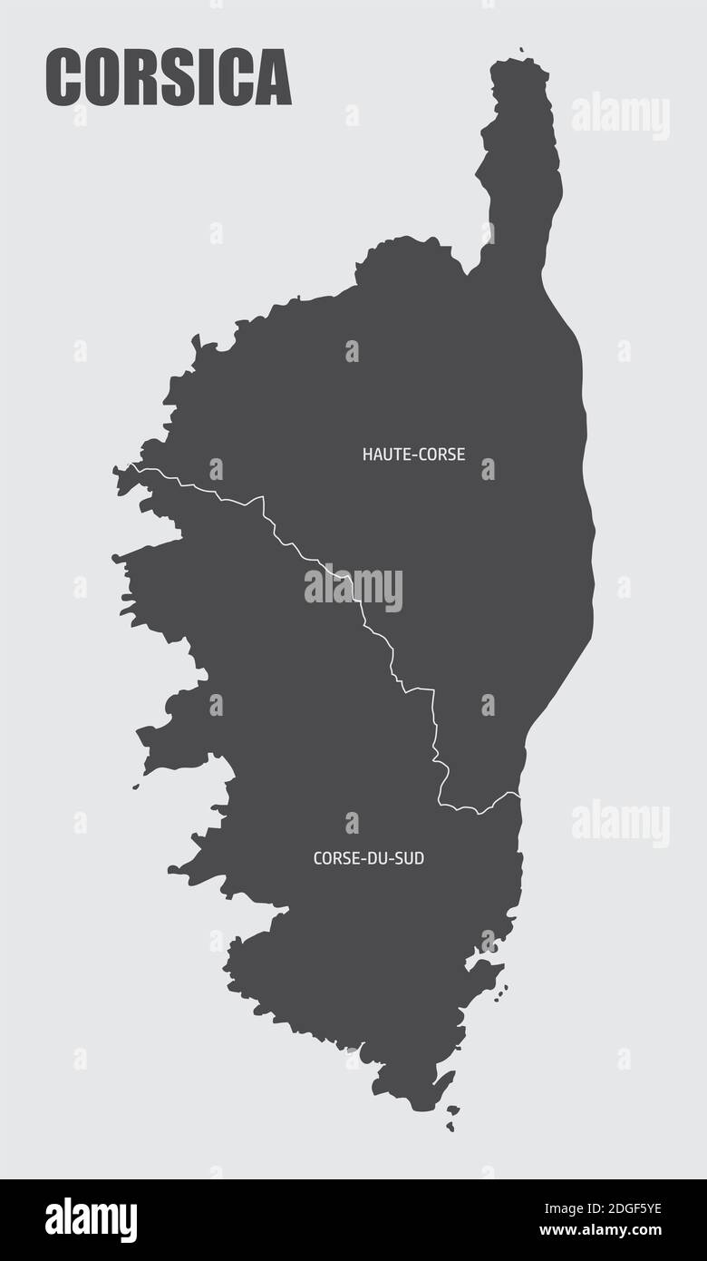 Karte der Departements von Korsika Stock-Vektorgrafik - Alamy